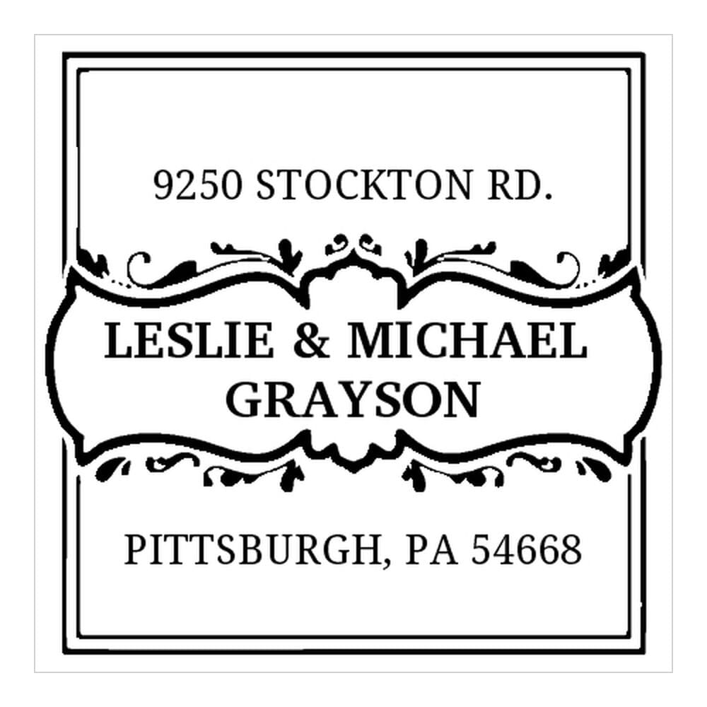 Name Plate Square Monogram Stamp | getstamps.ca