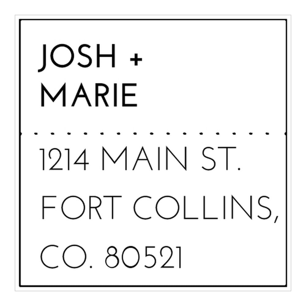 Justified Left + Square Monogram Stamp | getstamps.ca