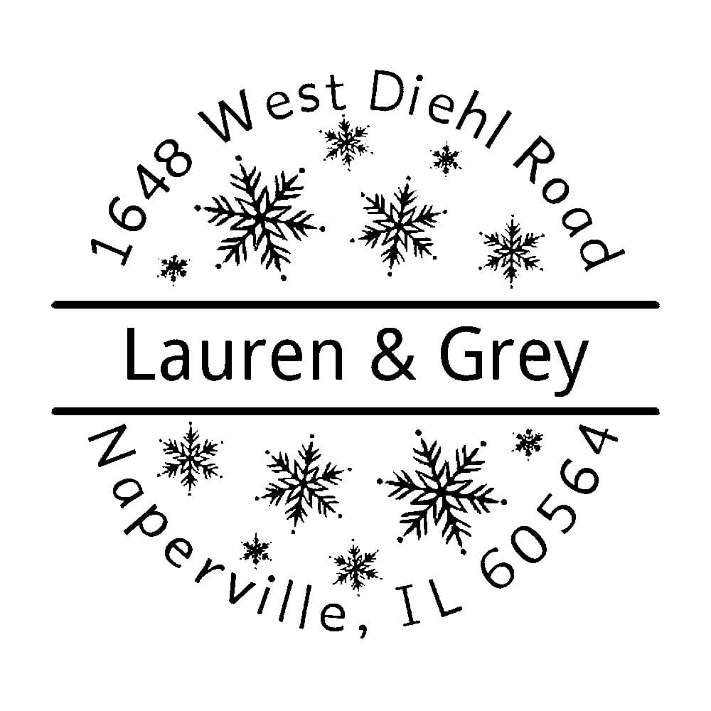 Snow Day Round Monogram Stamp | getstamps.ca