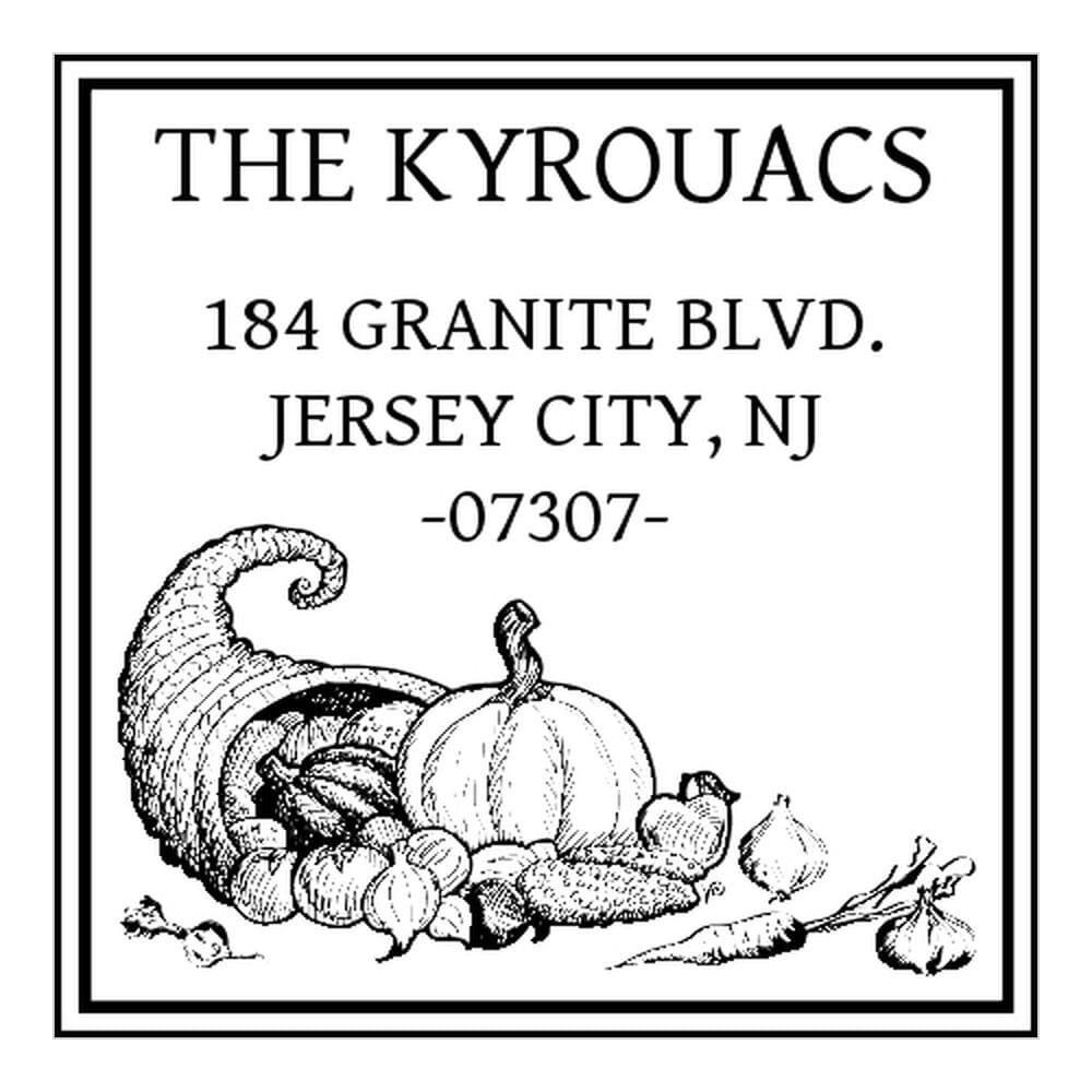 Cornucopia Square Monogram Stamp | getstamps.ca