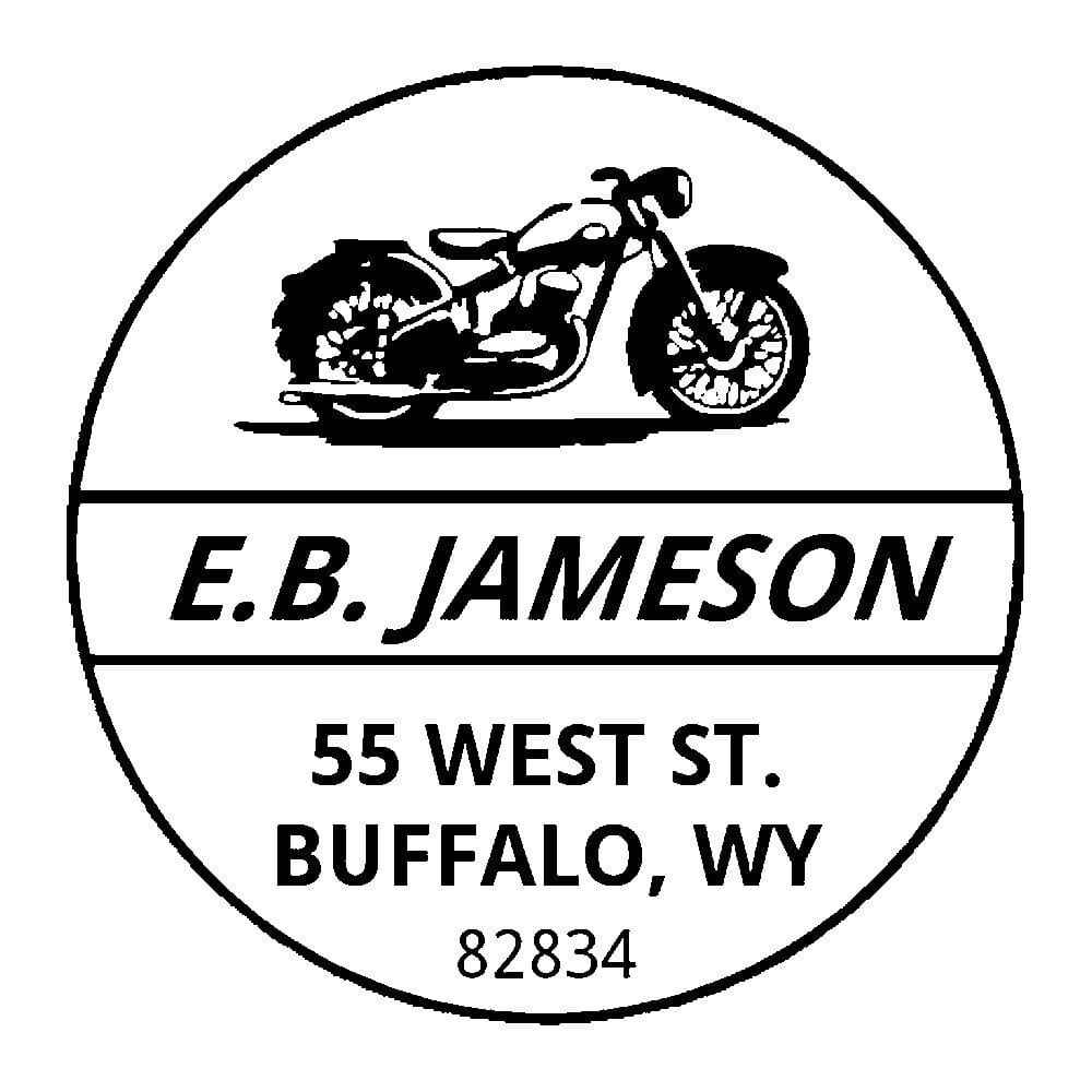 Custom Motorcycle Round Monogram Stamp | getstamps.ca