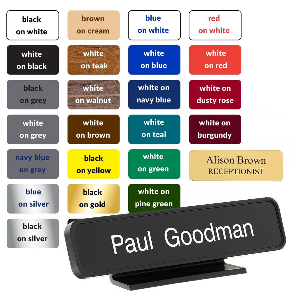 Personalised Desk Signs and name badges | getstamps.ca