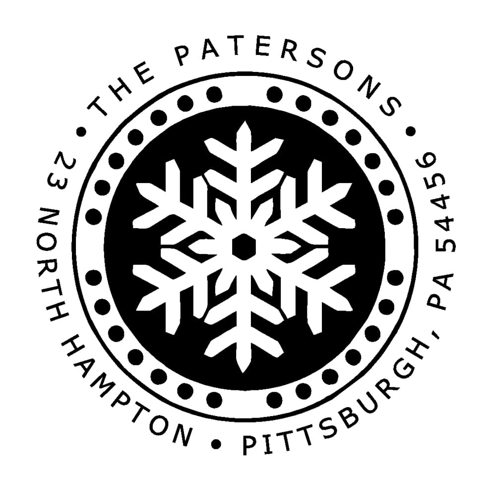 Unique Snowflake Round Monogram Stamp | getstamps.ca